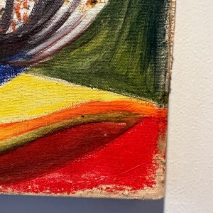 Funky Vintage Surrealist Art Abstract Acrylic on Canvas Urban Outsider ...