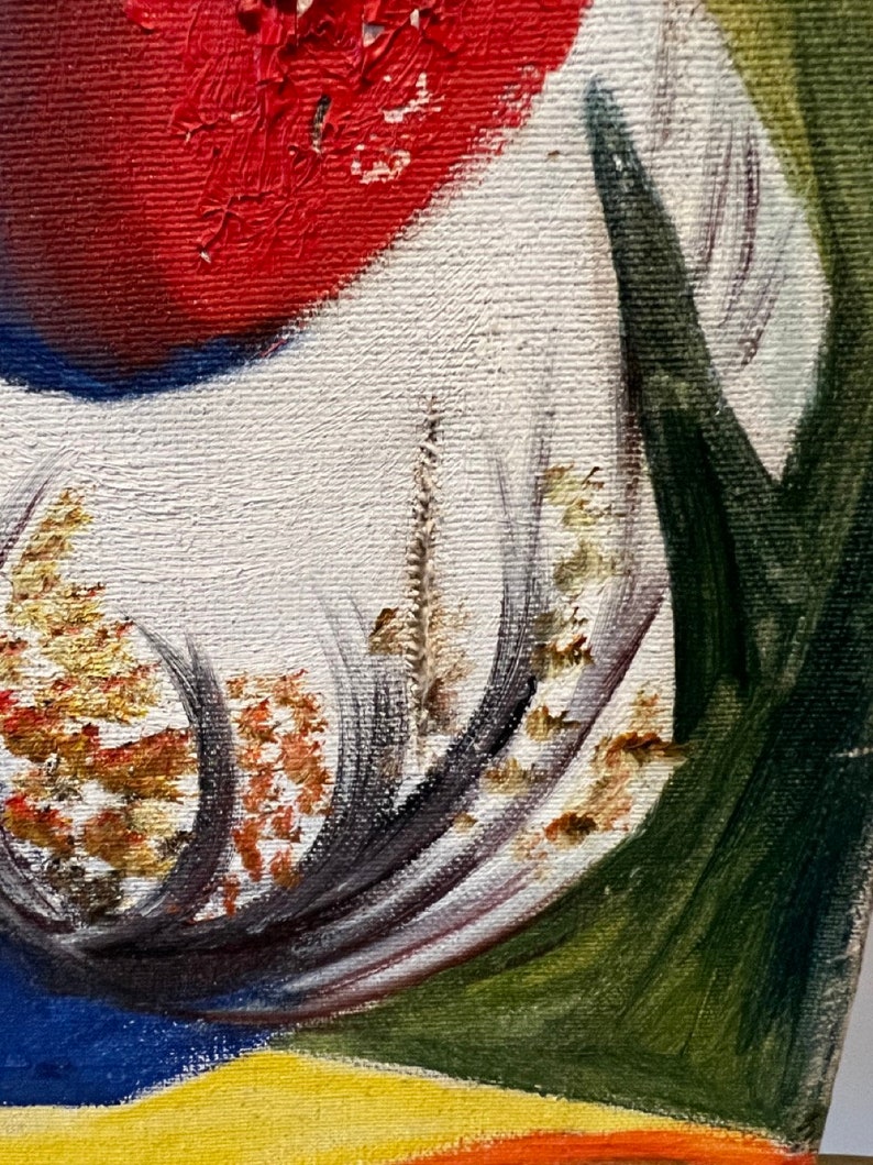 Funky Vintage Surrealist Art Abstract Acrylic on Canvas Urban Outsider ...