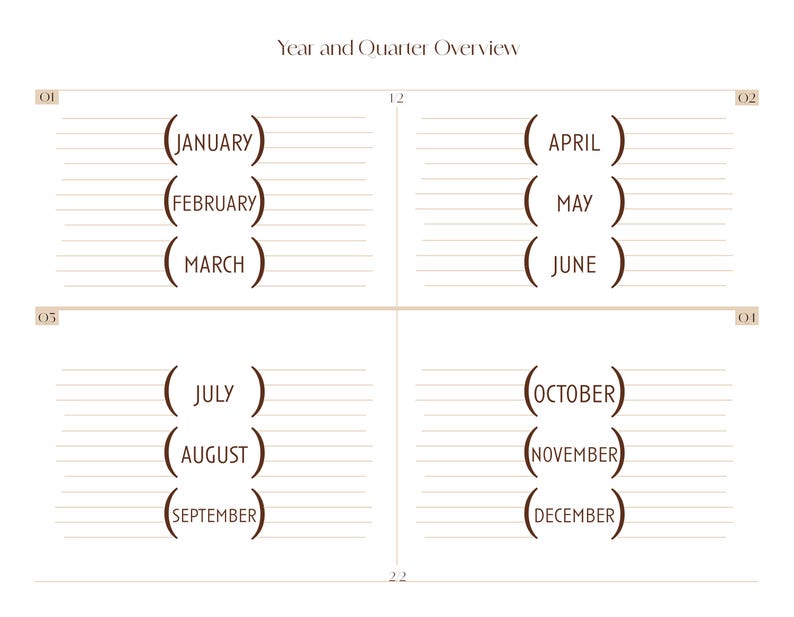 Fill in Digital Planner, Printable Planner for Year, Month, Week ...