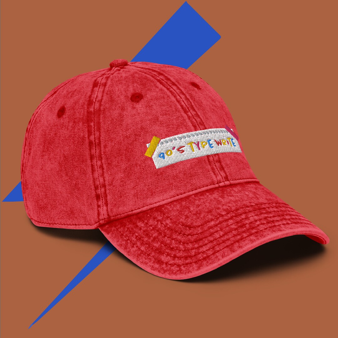 90's Type Write Vintage Embroidery Cap, Non-personalized Embroidered ...