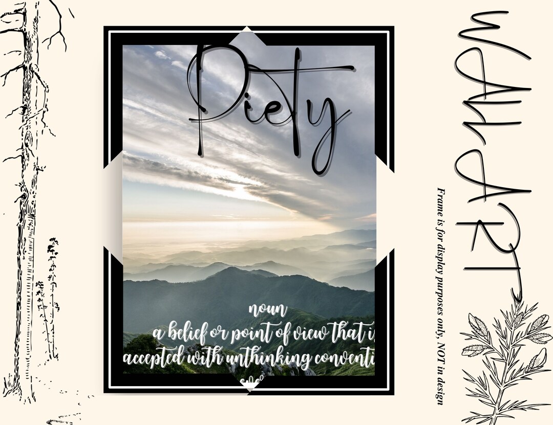 Religious Wall Decor Art- Word Piety and Modern Definition With ...