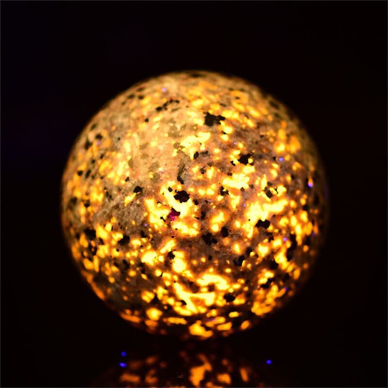 Yooperlite Crystal Ball Healing Lavalite Sphere With Stand - Etsy