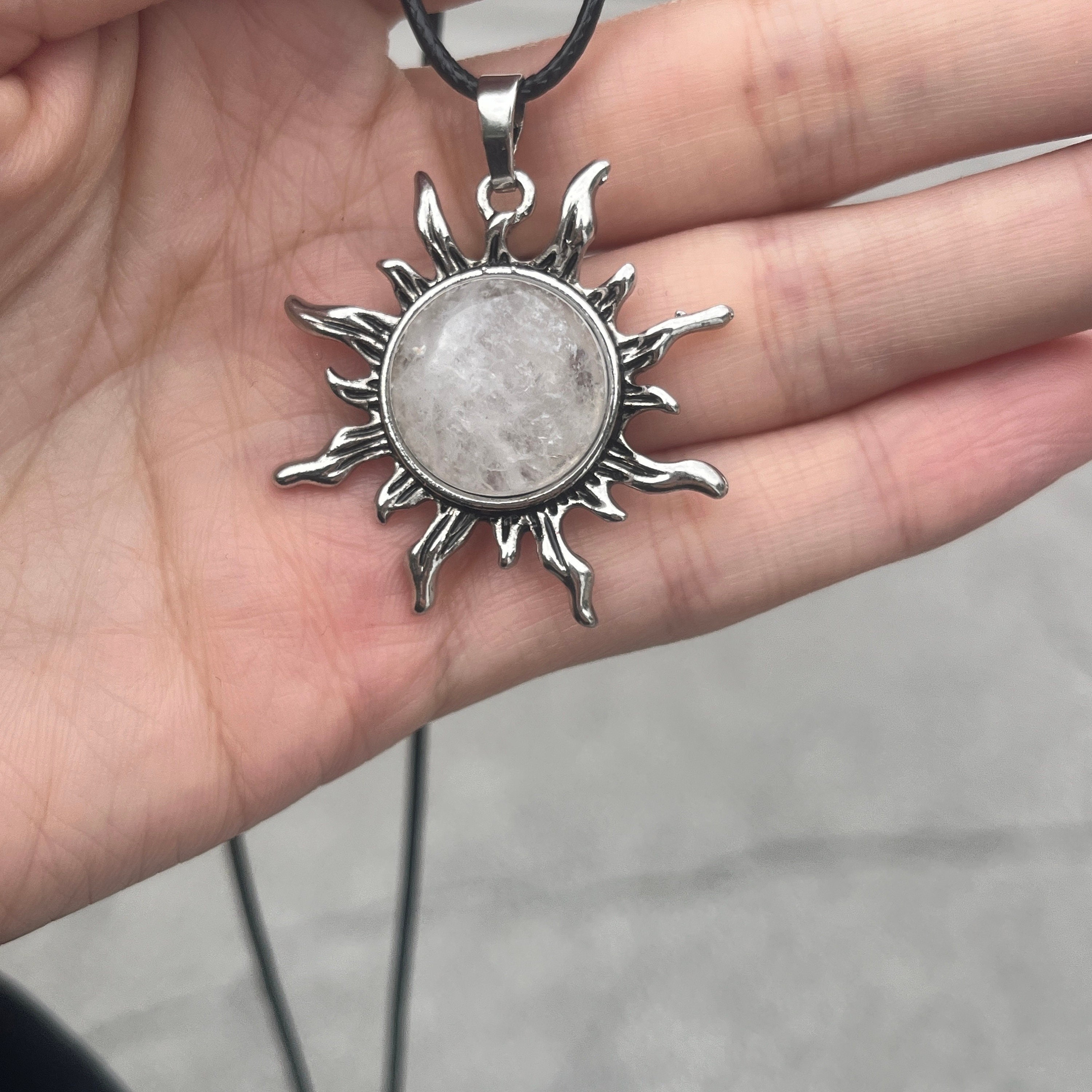 Handmade Natural Stone Sun Shsped Design Necklaces - Etsy