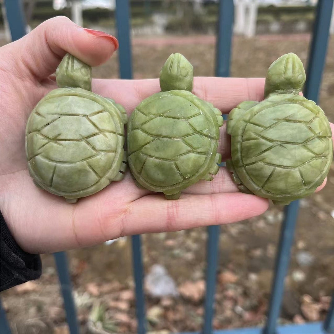 60mm Hand Carved Green Jade Turtle - Etsy