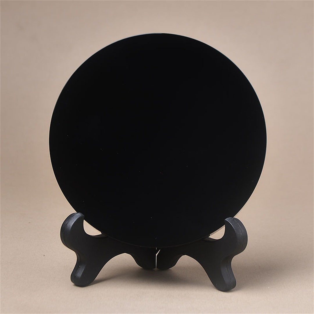 Black Obsidian Mirror With Stand, Troubleless Disc, Mirror Surface ...