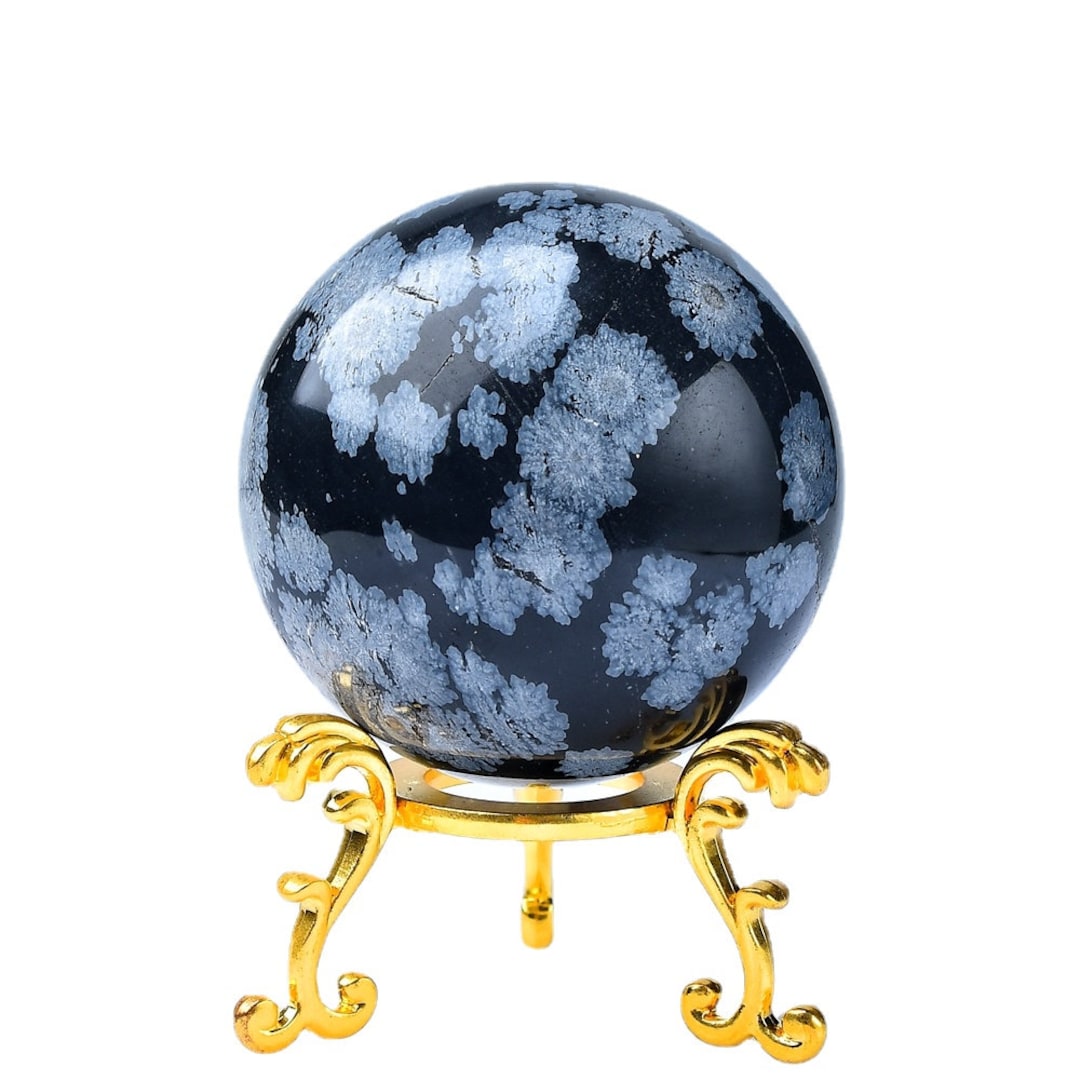 70mm Snowflake Obsidian Sphere Crystal Ball - Etsy
