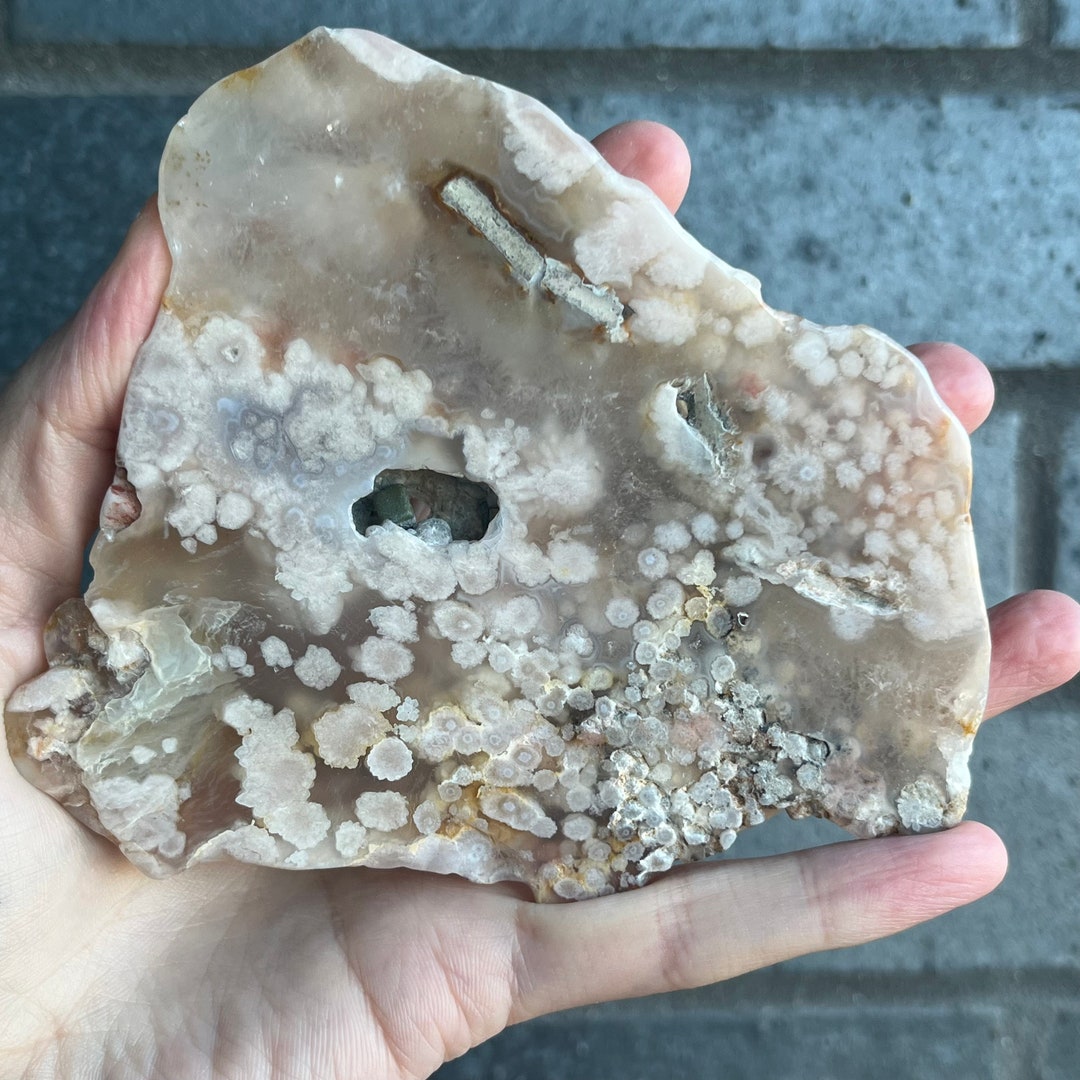 Natural Flower Agate Slab Crystal Slab Healing Crystal - Etsy