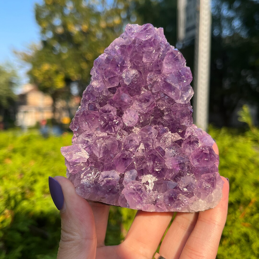 Dark Amethyst Geode Cut Base Crystal Geode Healing Crystal - Etsy