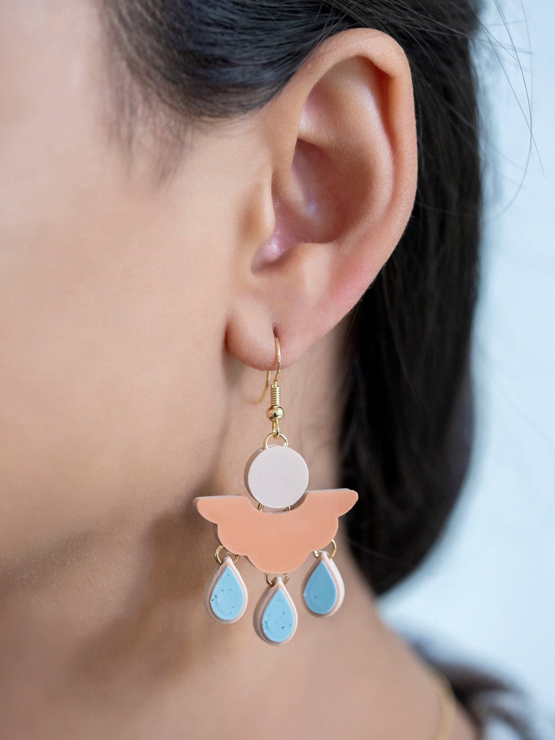 Tear Drop Earrings / 3D Printed / Geometric / Statement / Dangle / Wear ...