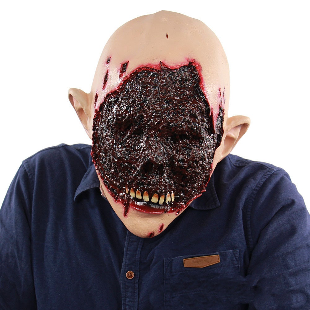 Blood Face Zombie Scary Costume Party Haunted House Latex Mask Faceless ...