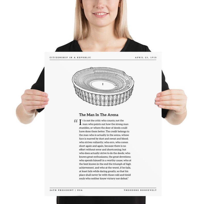 The Man in the Arena Poster - Etsy
