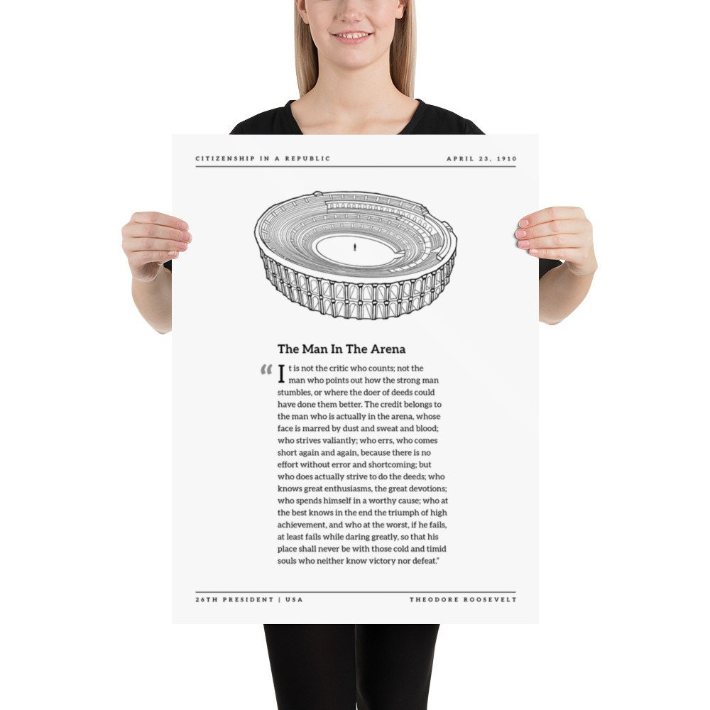 The Man in the Arena Poster - Etsy