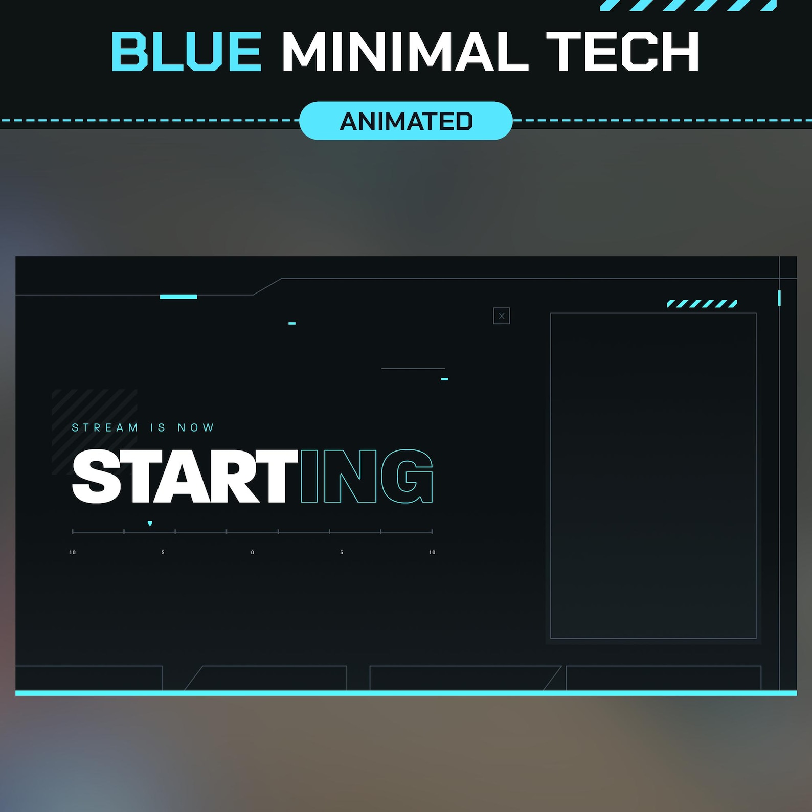 Animated Twitch Overlay Minimal, Blue Stream Pack Minimalist, Twitch ...