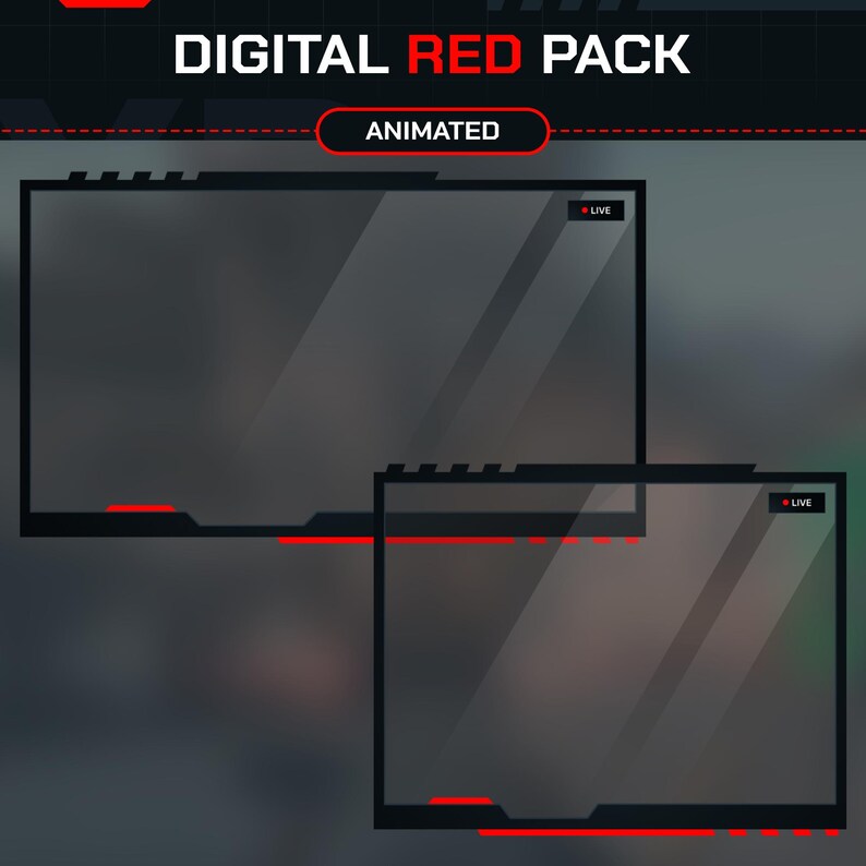 Animated Red Tech Twitch Stream Package: Overlays, Alerts, Panels ...