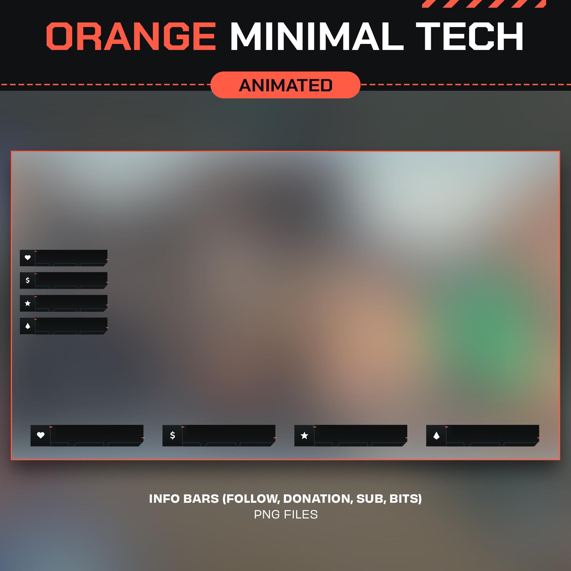 Animated Orange Twitch Stream Package: Minimalist Overlay, Alerts ...