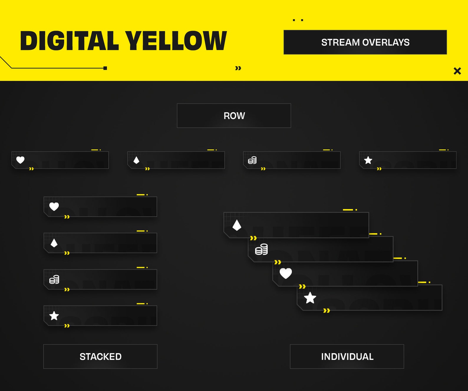 Animated Twitch Overlay Yellow, Digital Download, Stream Package ...