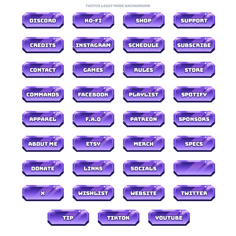 35 Purple Gemstone Twitch Panels for Streamers (digital Download) - Etsy