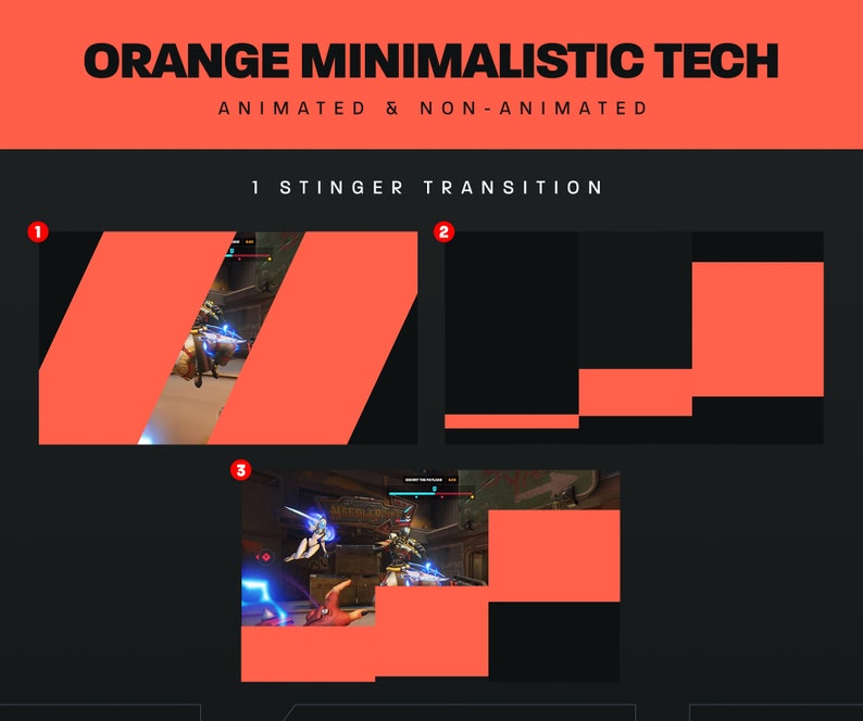 Animated Twitch Overlay Orange, Digital Download, Stream Package ...