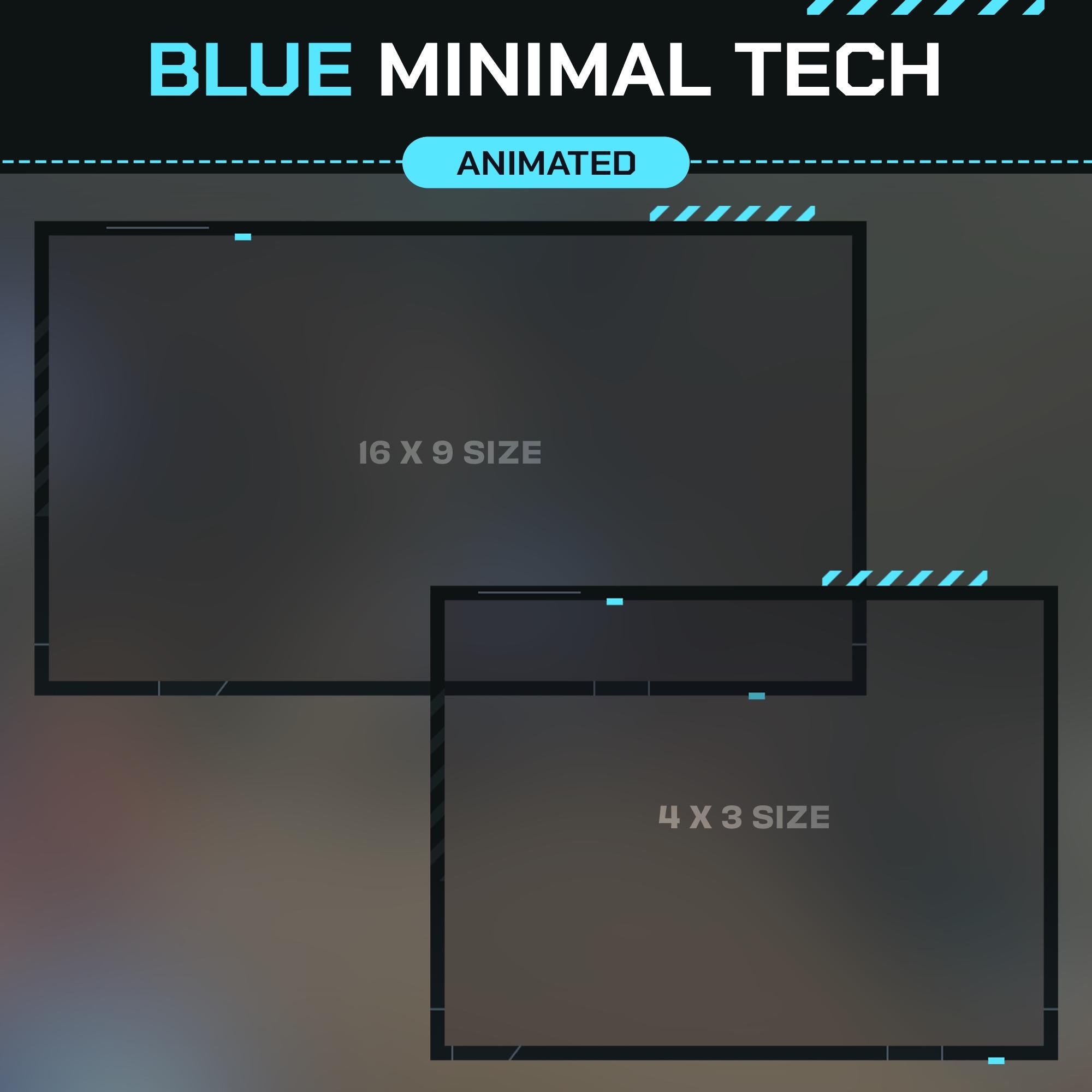 Animated Twitch Overlay Minimal, Blue Stream Pack Minimalist, Twitch ...