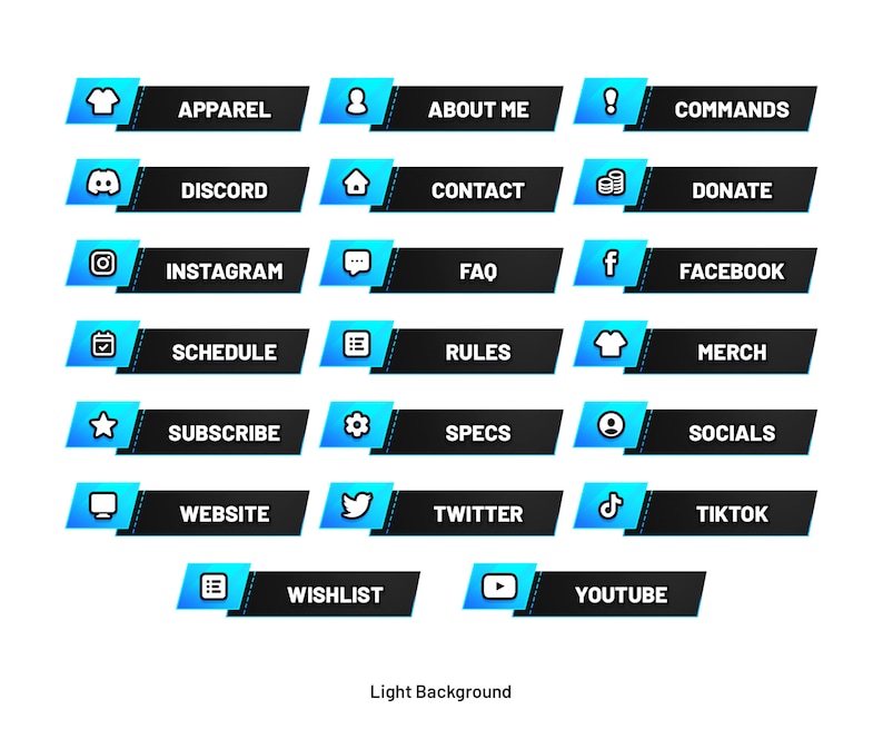Twitch Panels Clean Minimalistic Stream Panels Blue | Minimalistic ...