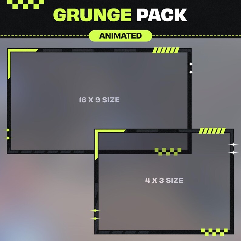 Animated Green Grunge Twitch Overlay Pack: Stream Alerts, Panels ...