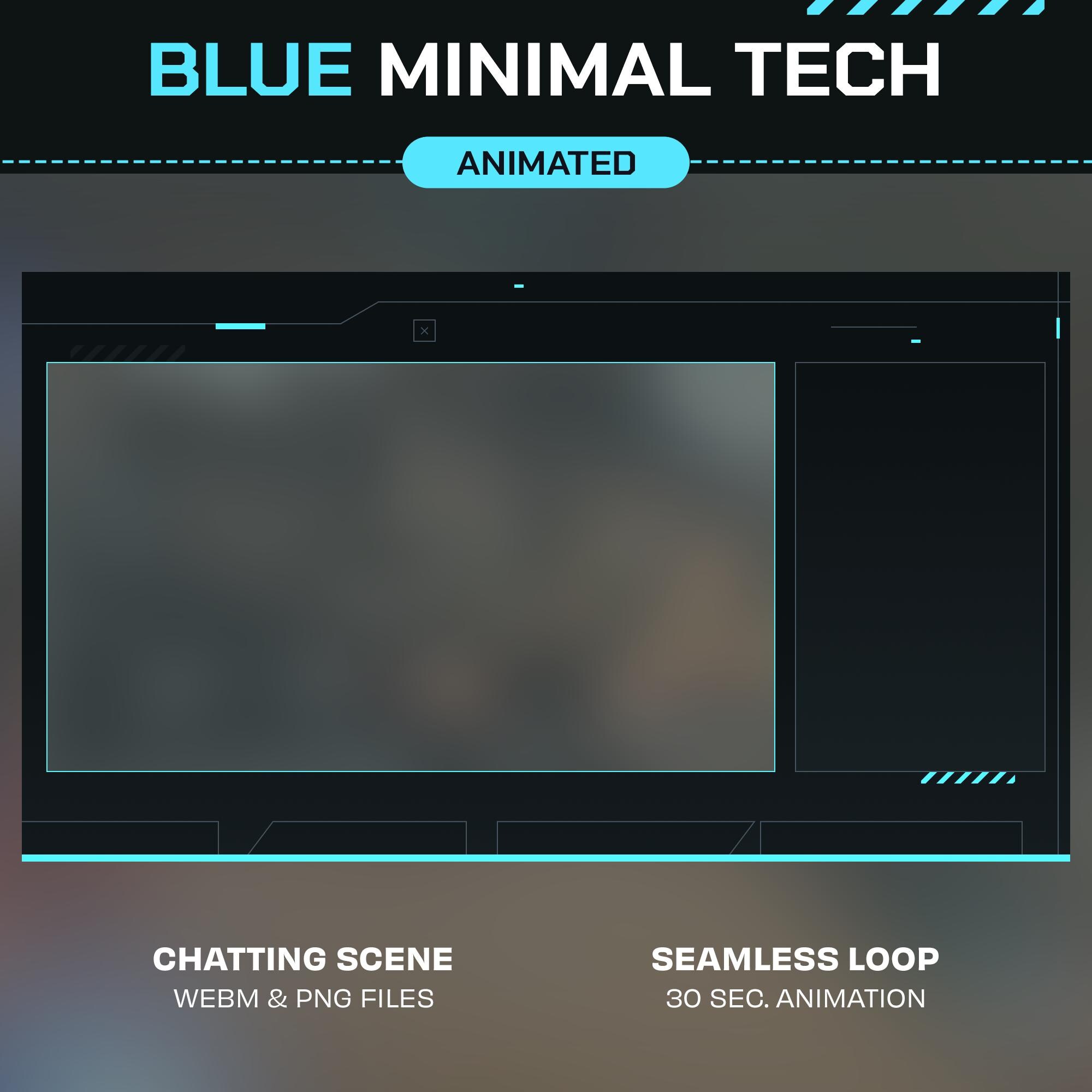 Animated Twitch Overlay Minimal, Blue Stream Pack Minimalist, Twitch ...