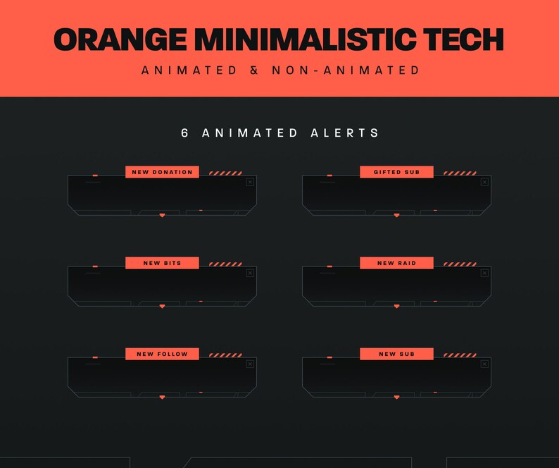 Animated Twitch Overlay Orange, Digital Download, Stream Package ...