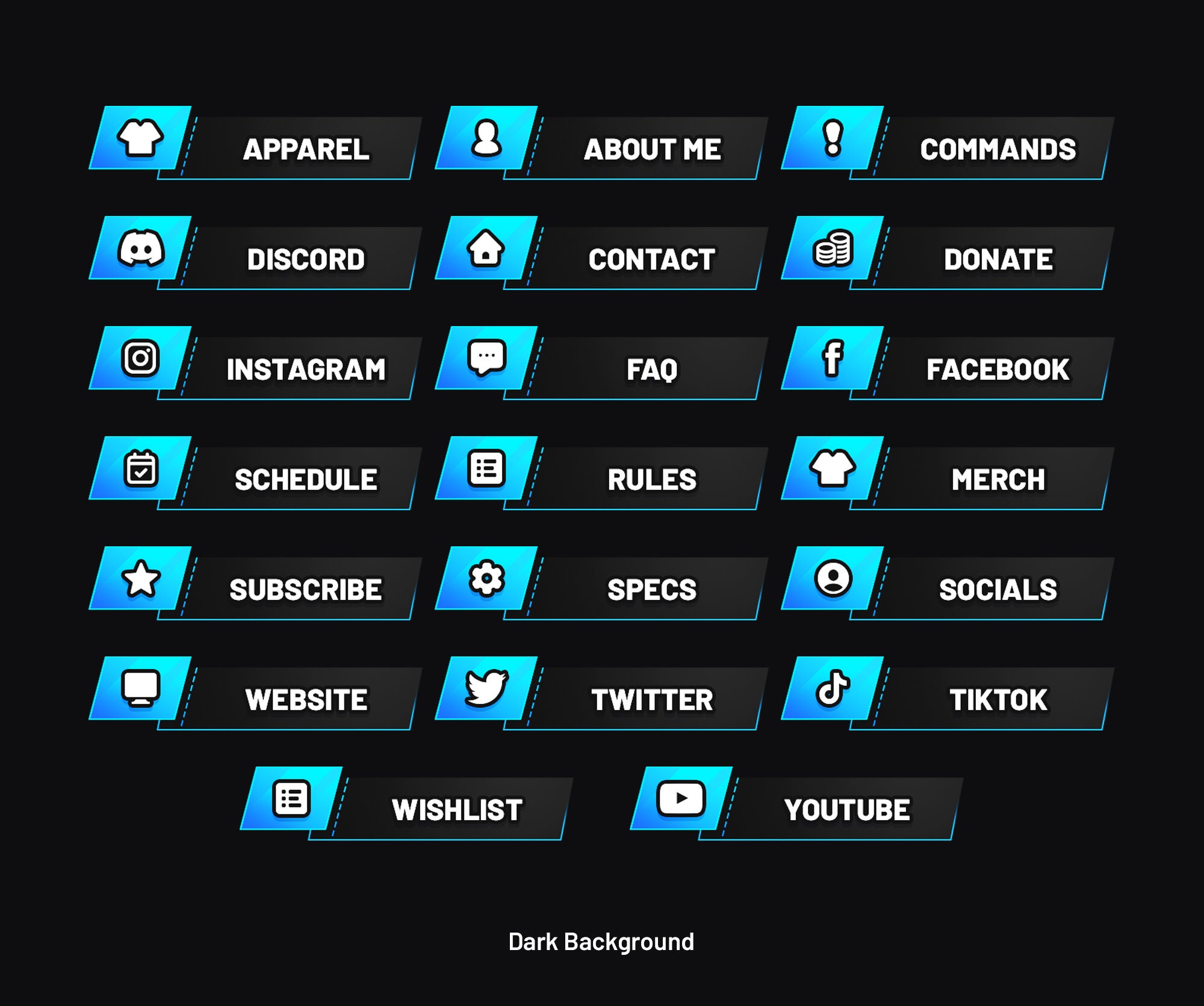 Twitch Panels Clean Minimalistic Stream Panels Blue | Minimalistic ...