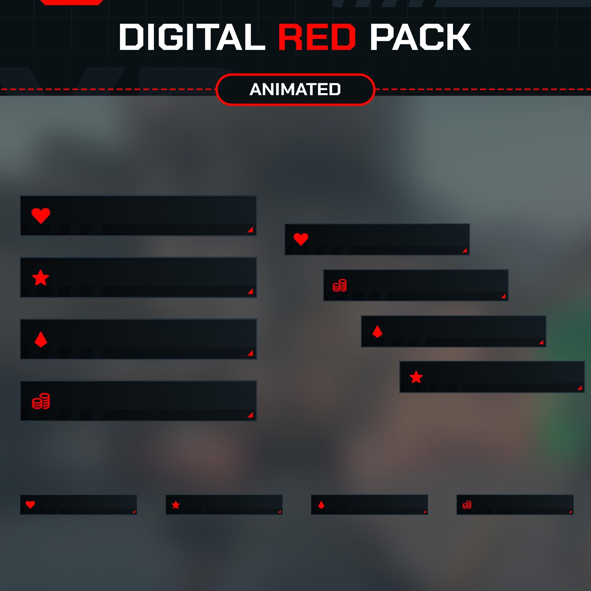 Animated Red Tech Twitch Stream Package: Overlays, Alerts, Panels ...