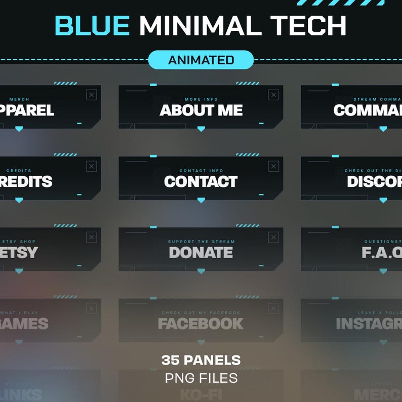 Animated Twitch Overlay Minimal, Blue Stream Pack Minimalist, Twitch ...
