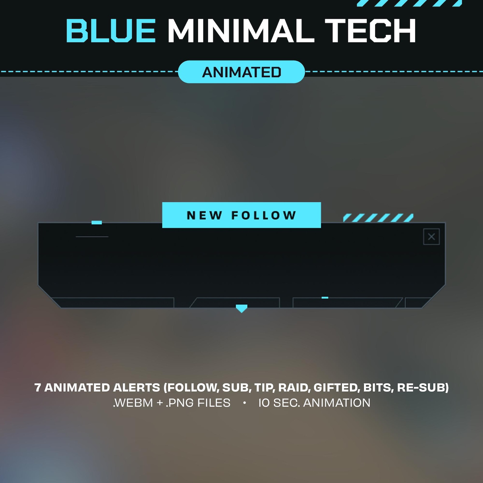 Animated Twitch Overlay Minimal, Blue Stream Pack Minimalist, Twitch ...