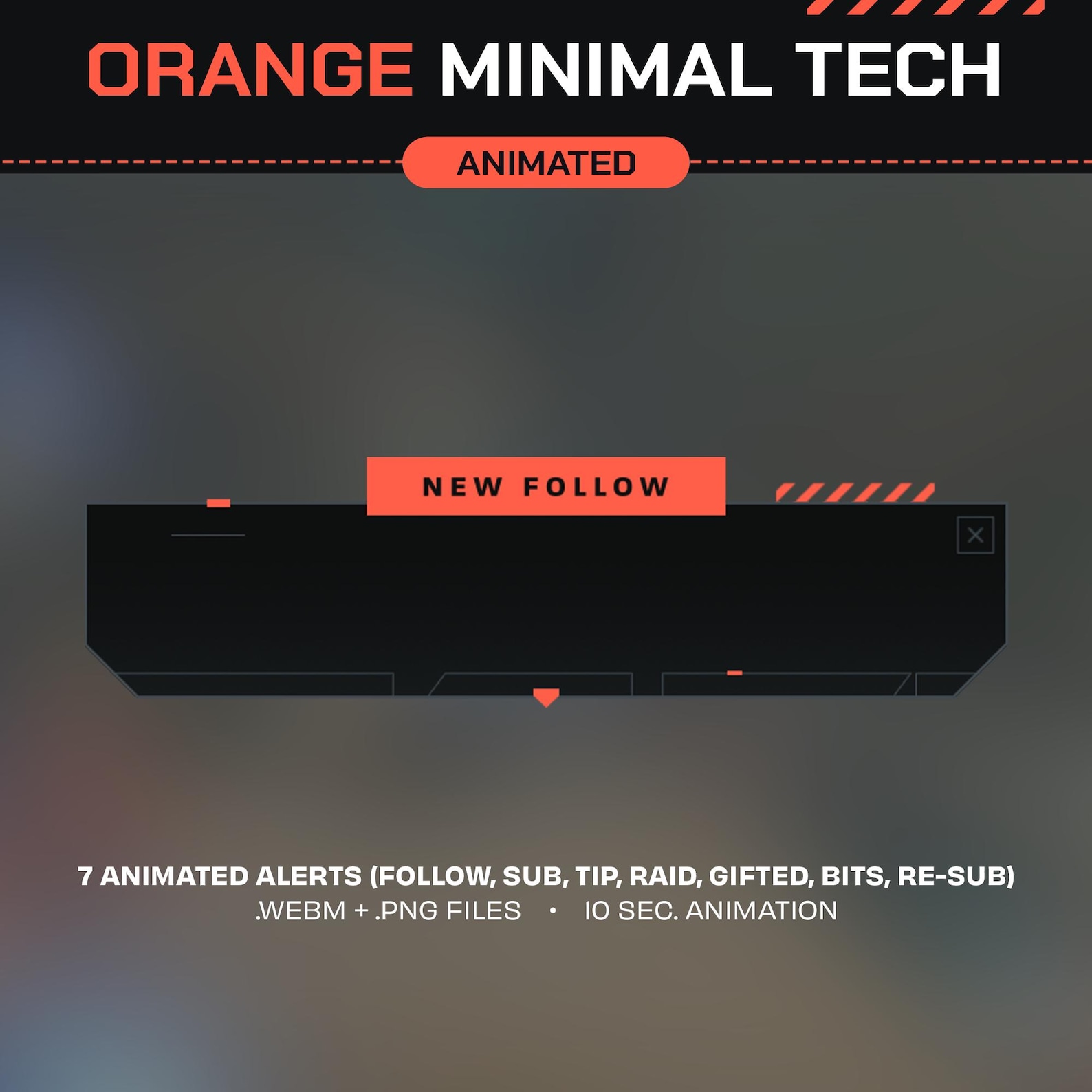 Animated Orange Twitch Stream Package: Minimalist Overlay, Alerts ...