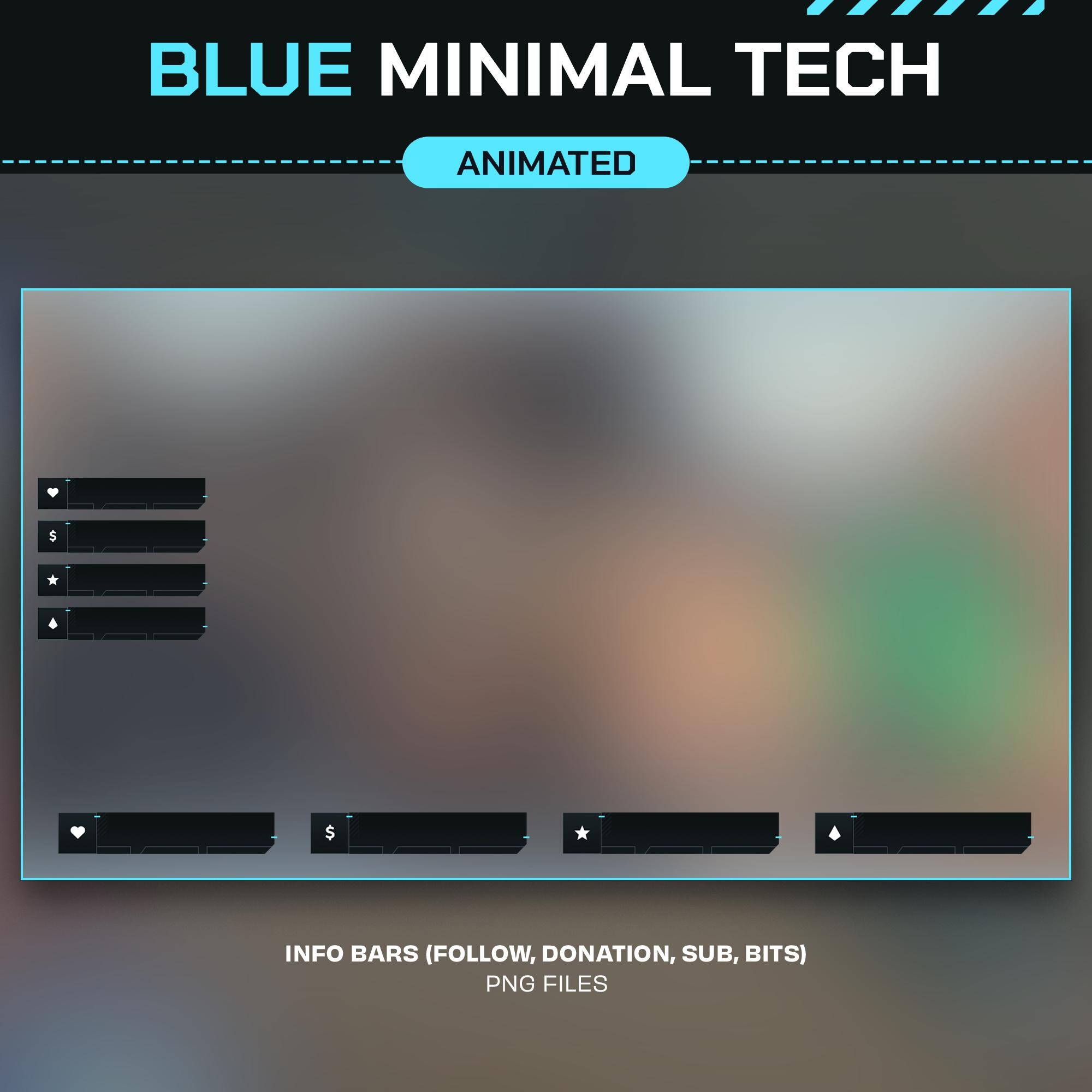 Animated Twitch Overlay Minimal, Blue Stream Pack Minimalist, Twitch ...