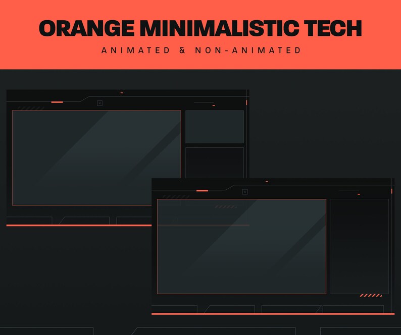 Animated Twitch Overlay Orange, Digital Download, Stream Package ...