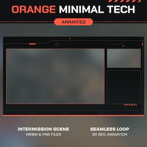 Animated Orange Twitch Stream Package: Minimalist Overlay, Alerts ...