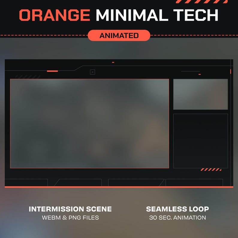 Animated Orange Twitch Stream Package: Minimalist Overlay, Alerts ...