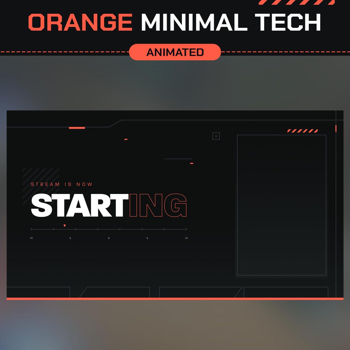 Animated Orange Twitch Stream Package: Minimalist Overlay, Alerts ...