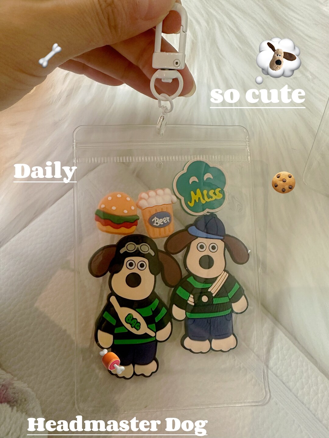 Vibrant Cartoon Wallace Gromit Transparent Bag Pendant - Etsy