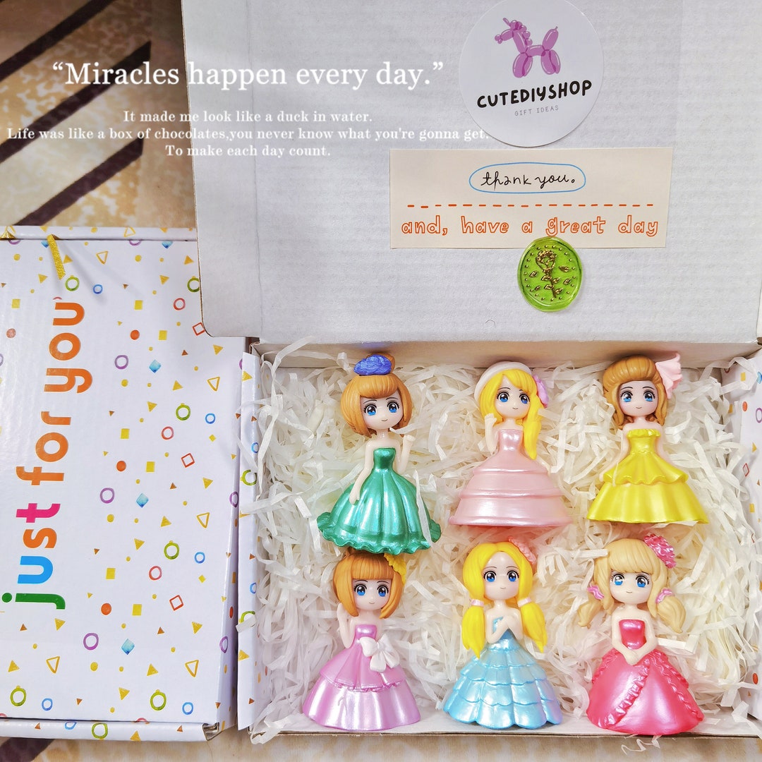 6PCS Cartoon Long Dress Princess Hand Doll Girll Girl Model - Etsy