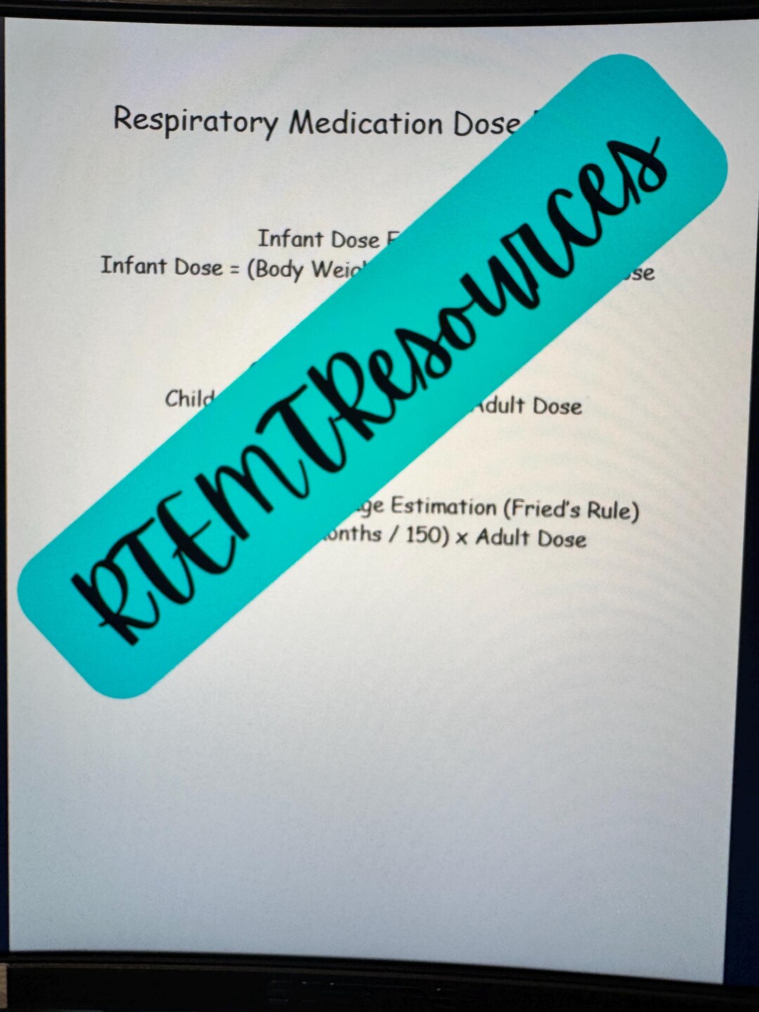 Quick Reference Equation Sheet (respiratory) - Etsy