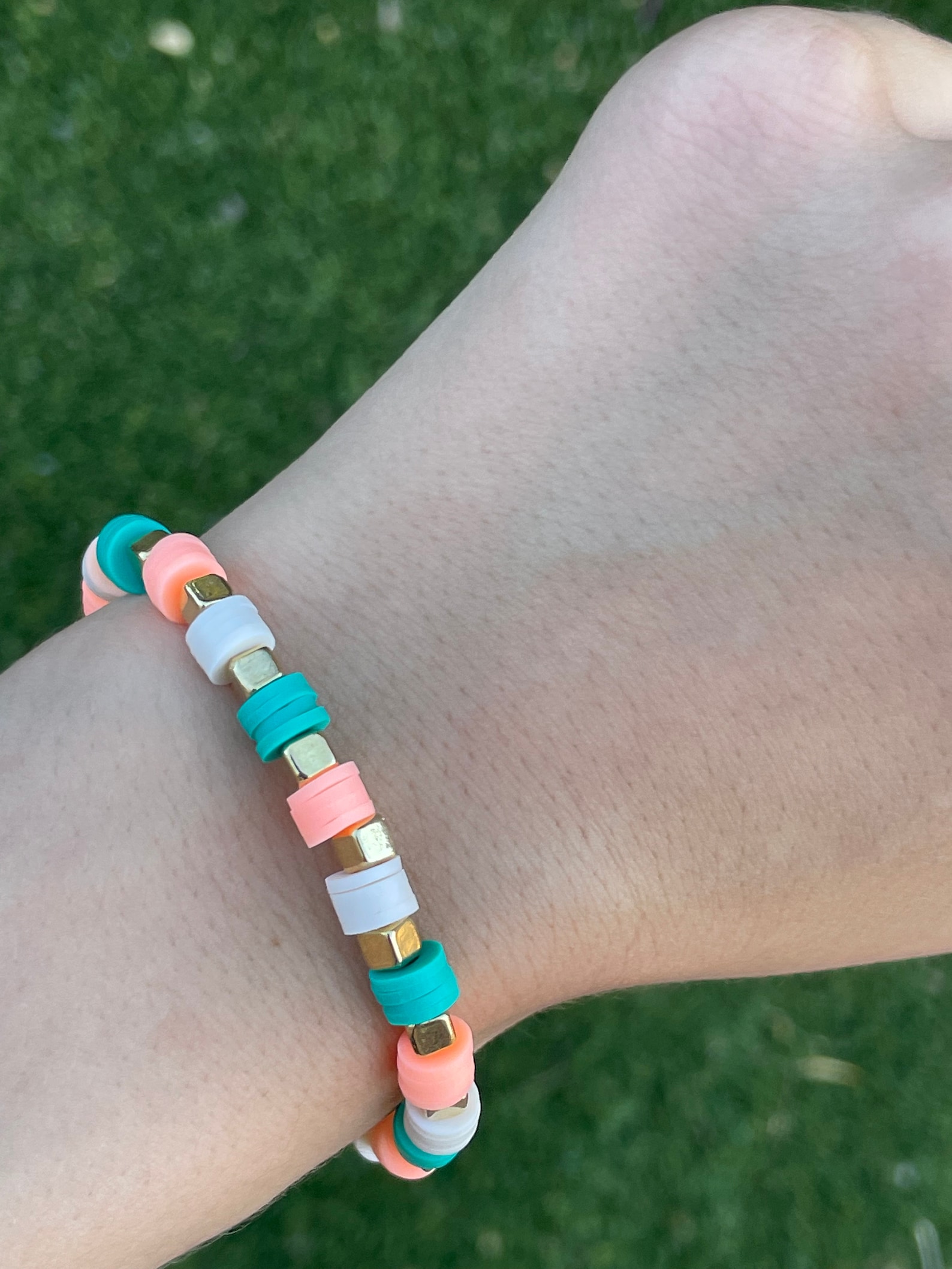 Preppy Beachy Clay Bead Bracelet - Etsy