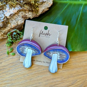 Purple Blewit Mushroom 'clitocybe Nuda' Hand Painted Cottagecore Wood ...