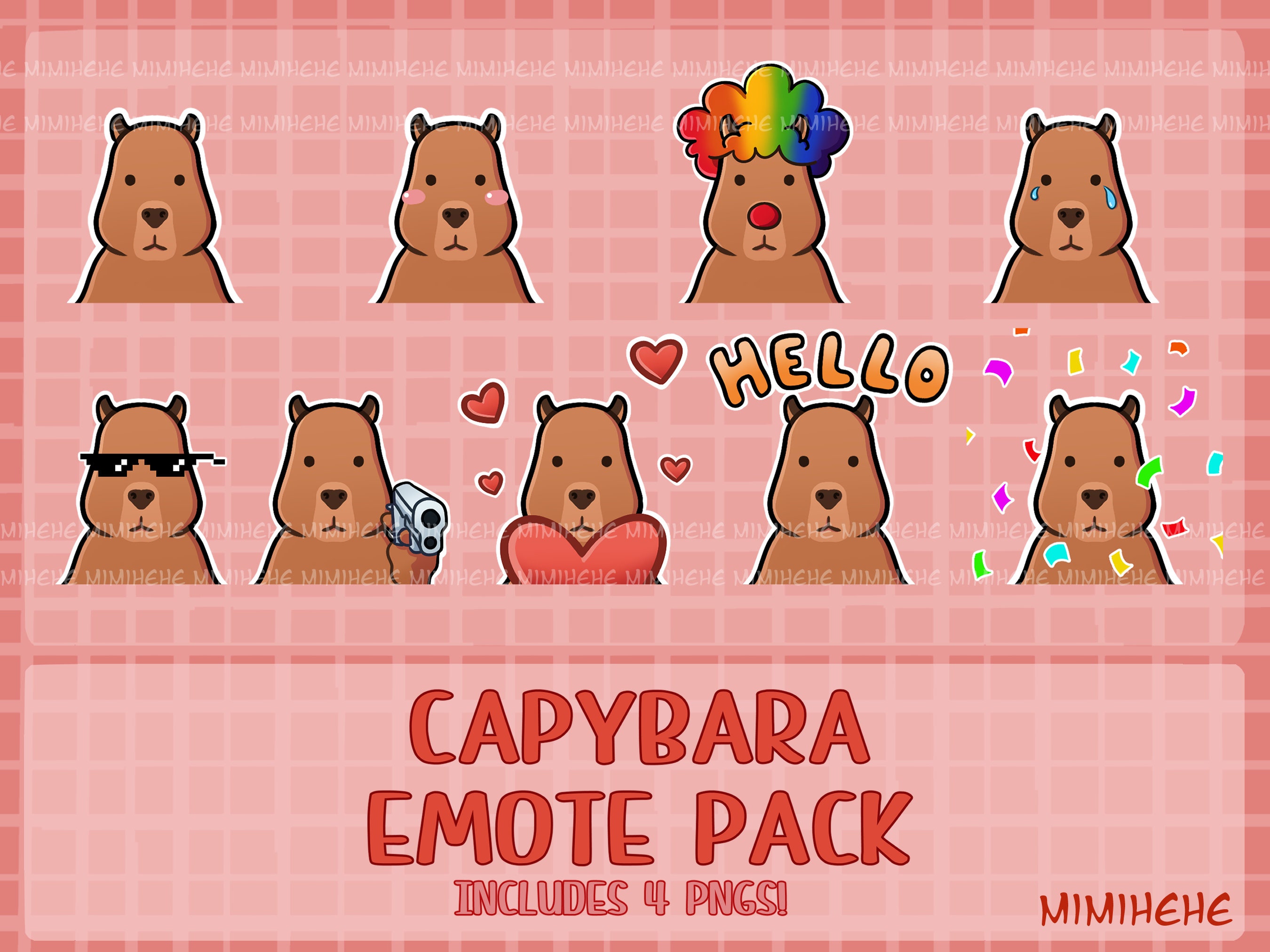 Blank Capybara Emote Pack for Streaming Ready to Use Cute | Etsy