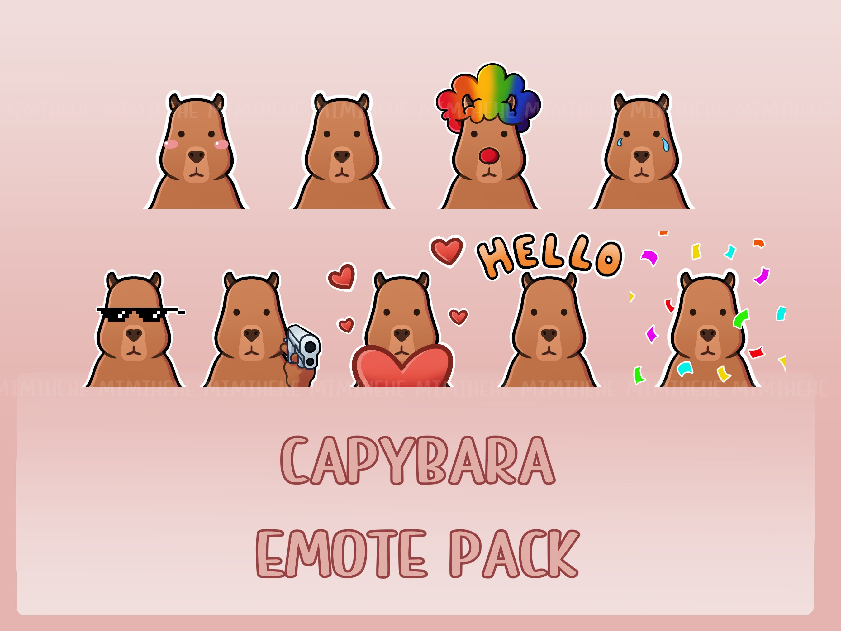 Blank Capybara Emote Pack for Streaming | Ready to Use Cute Emotes for ...