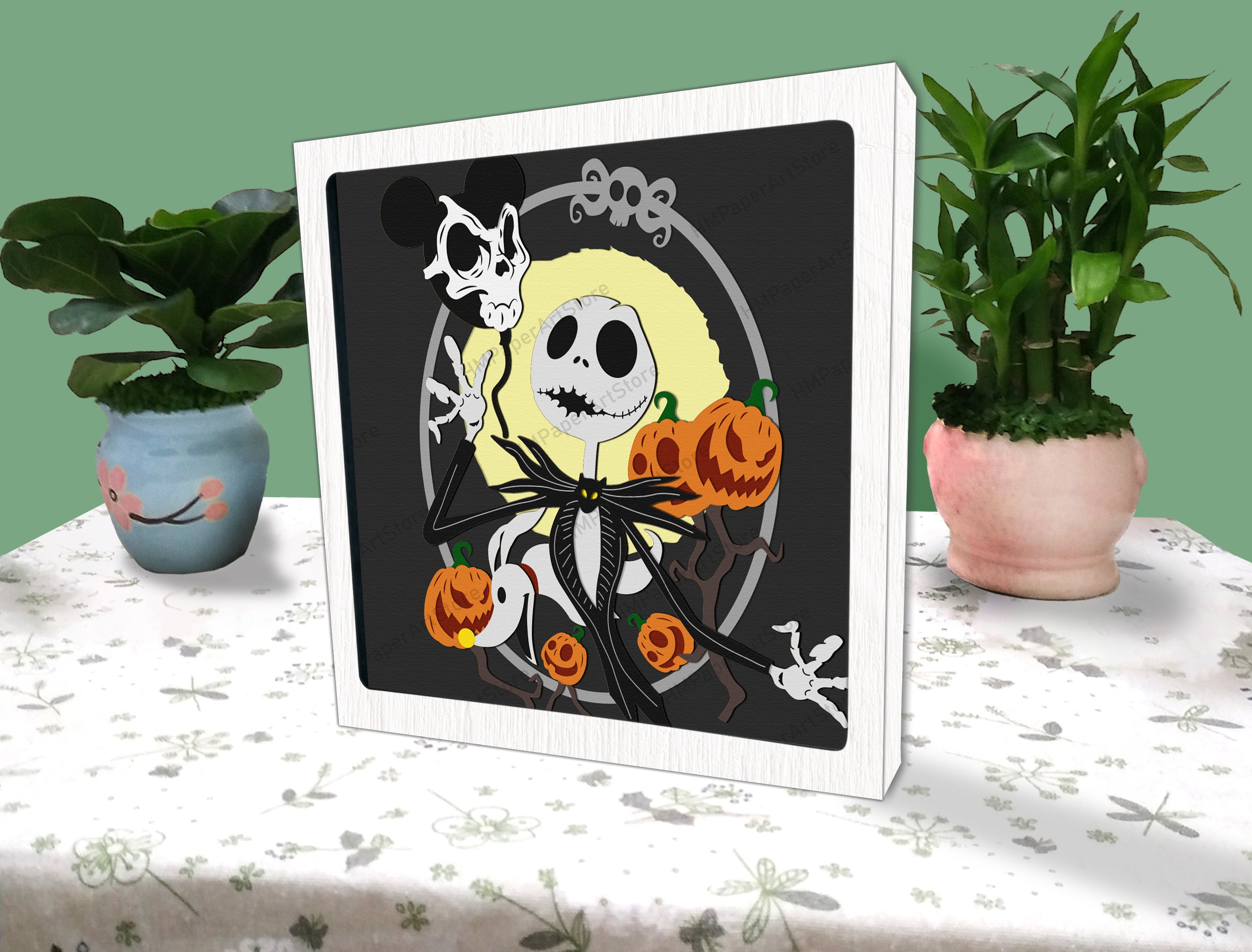 The Nightmare Halloween 3D Box, Jack Skellington Shadow Box Svg, Jack ...