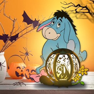 Eeyore Cartoon Lantern Digital File, Cartoon Lampcandle, Cartoon Light ...