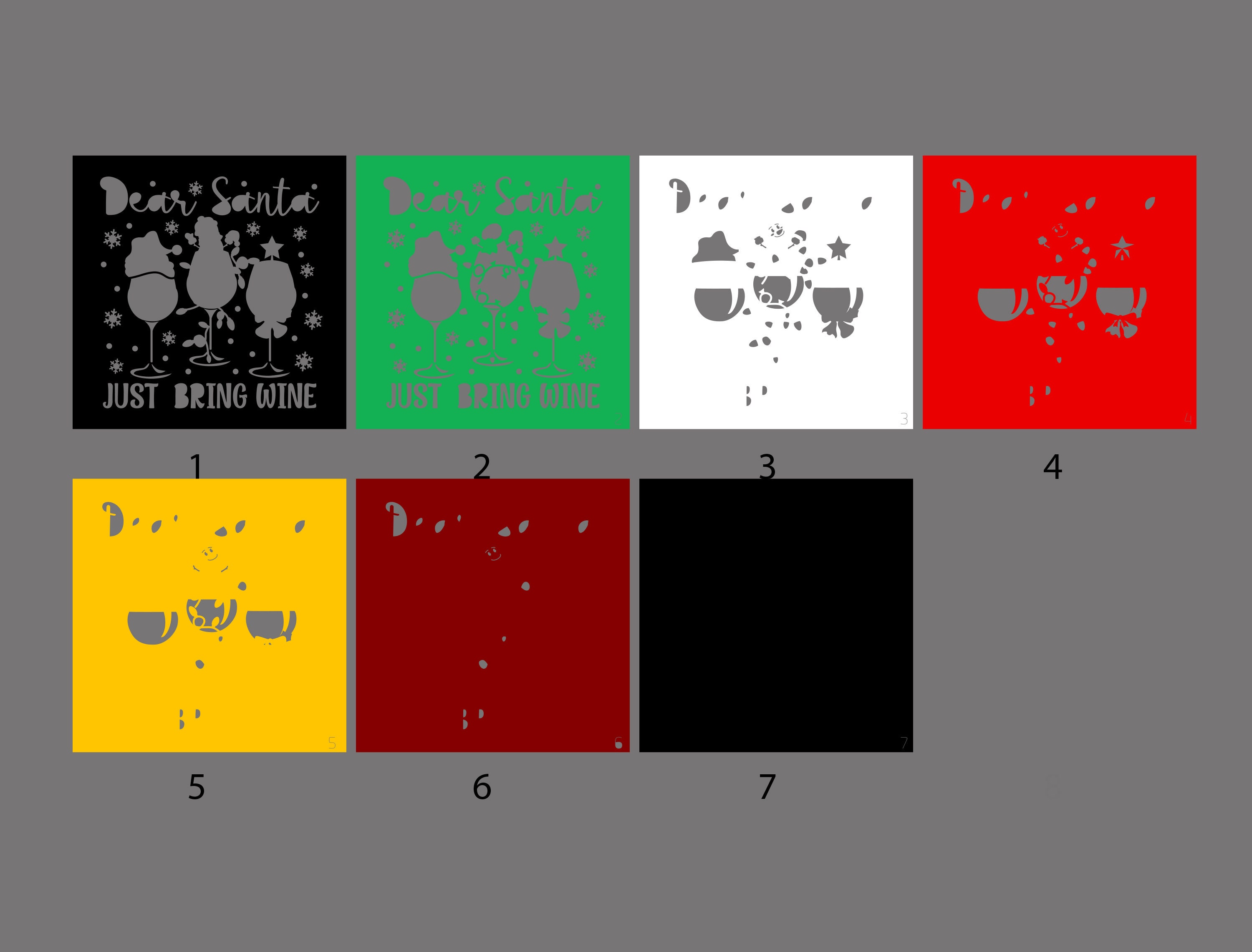 Wine Christmas 3D Box, Wine Christmas Shadow Box Svg, Layered Svg Light ...