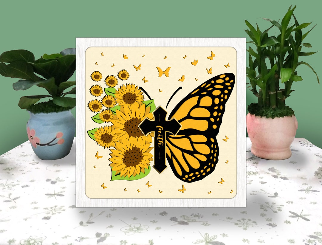 Faith Butterfly 3D Box Christian Inspiration Quotes Paper Cut - Etsy