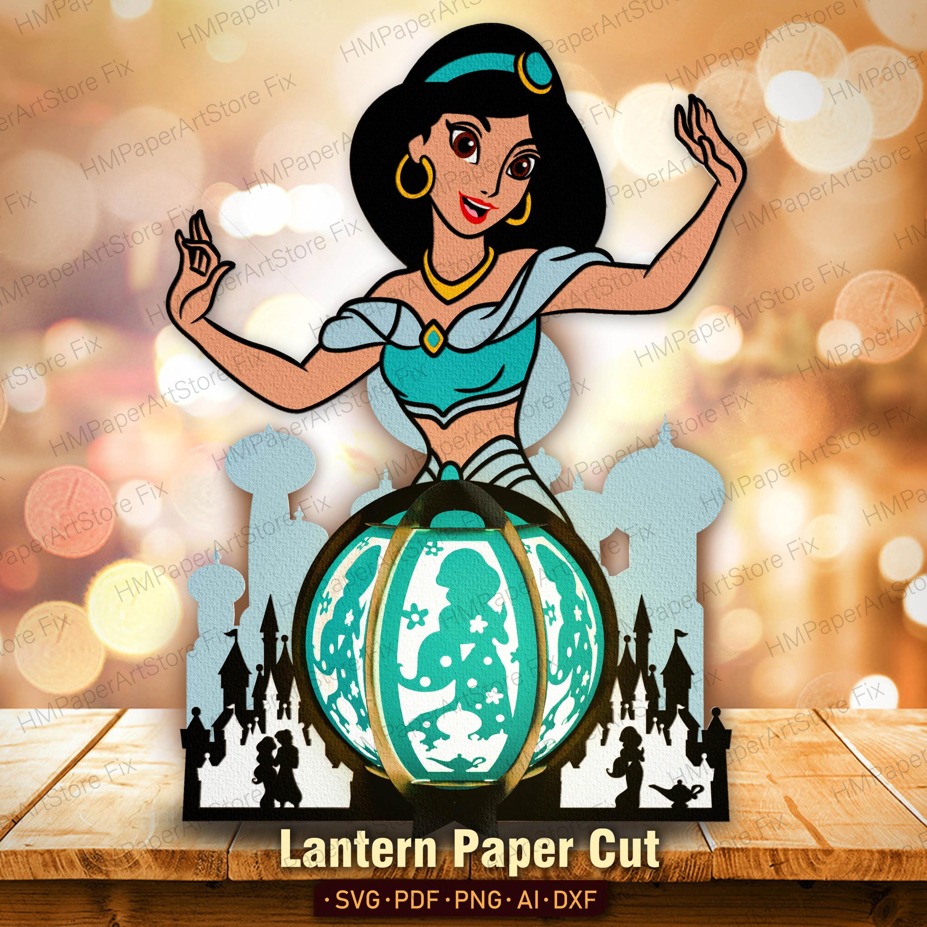 Bundle Princess Lantern Paper Cut File | Princess Lantern Cartoon ...