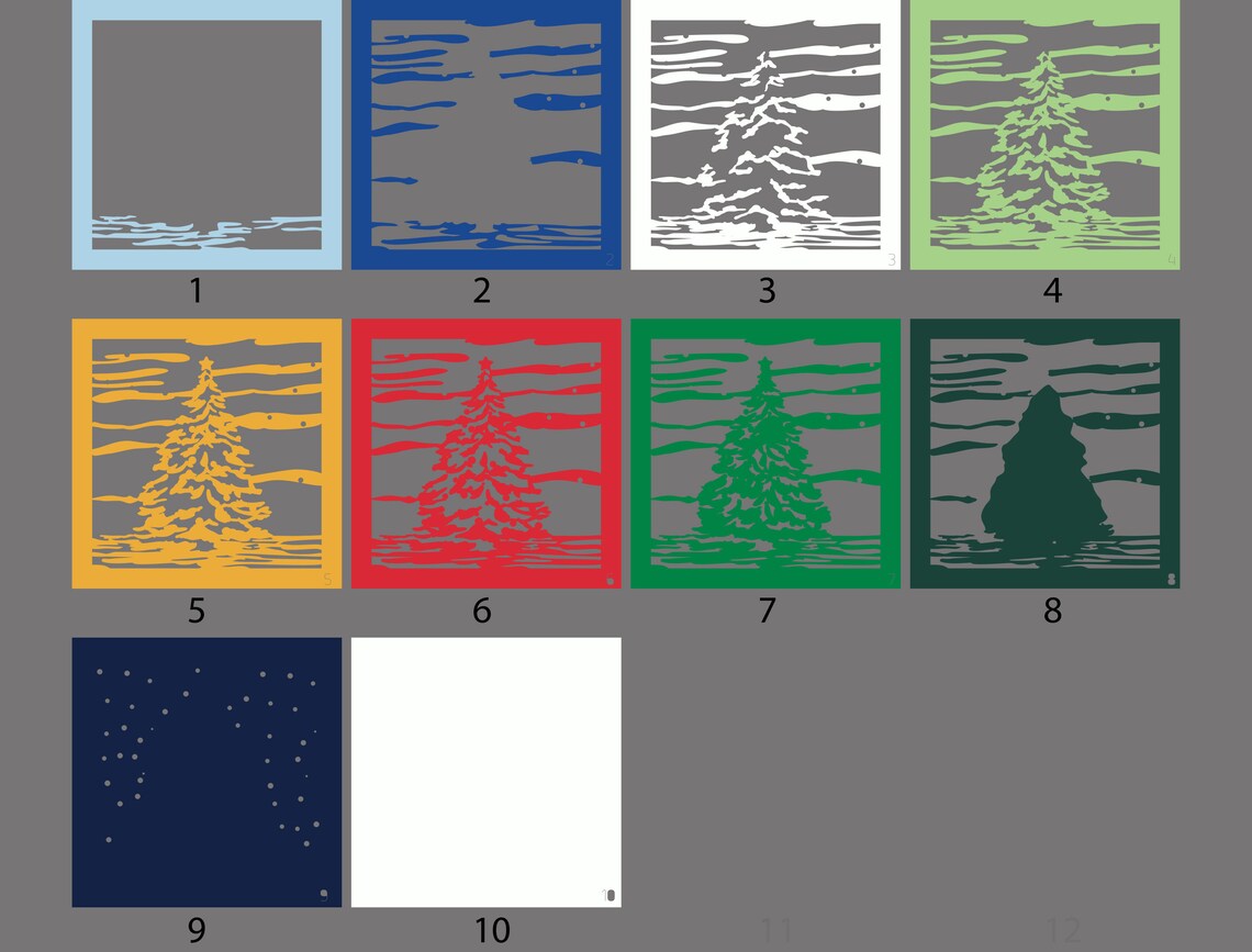 Christmas Tree 3D Box Paper Cut, Christmas Tree Light Box Svg, Xmas ...